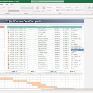 Project Planner Excel Template Task Management Spreadsheet Project ...