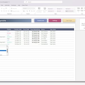 Personal Task Planner Excel Template: Task Dashboard (digital Download ...