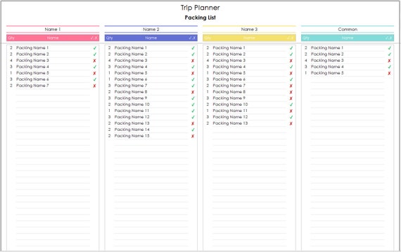 Urlaubsreiseplan Vorlage In Excel