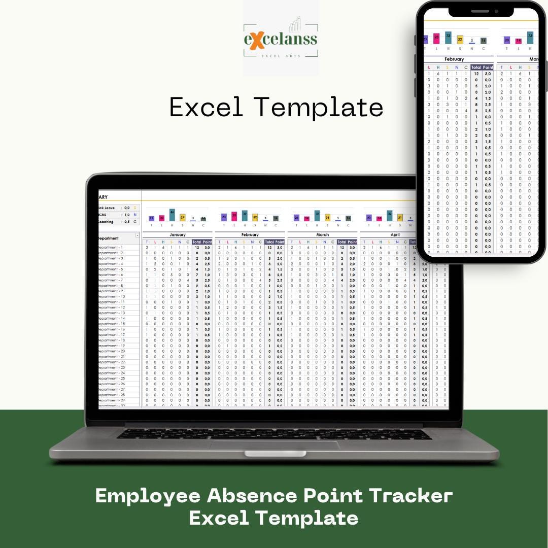 Employee Absence Point Tracker Excel Template: Point Calculator - Etsy