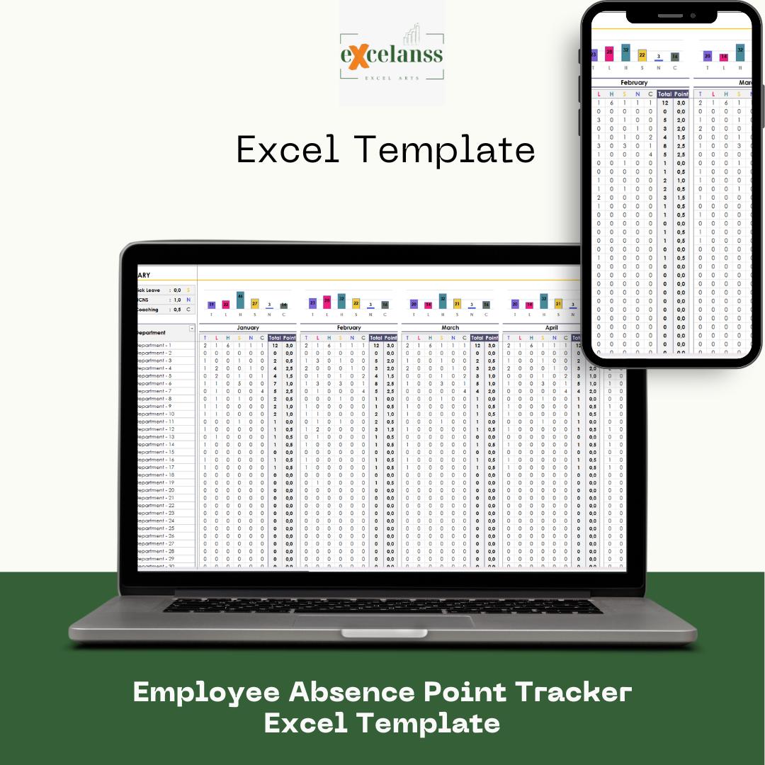 Employee Absence Point Tracker Excel Template | Attendance Tracking ...