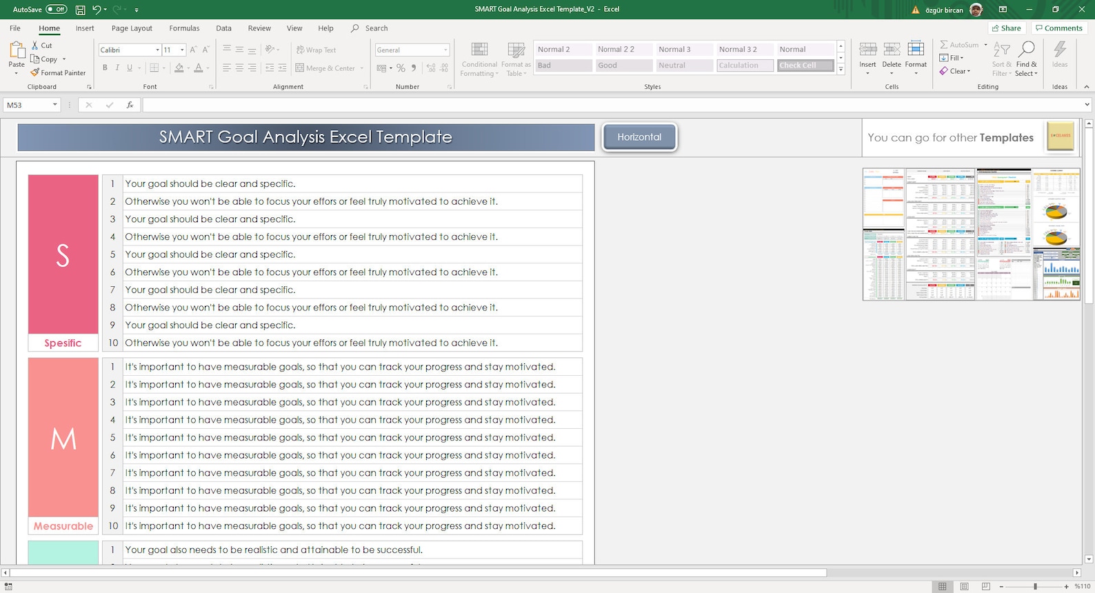 SMART Goal Analysis Excel Template Smart Goal Setting - Etsy SMART Goal Analysis Excel Template Smart Goal Setting - Etsy