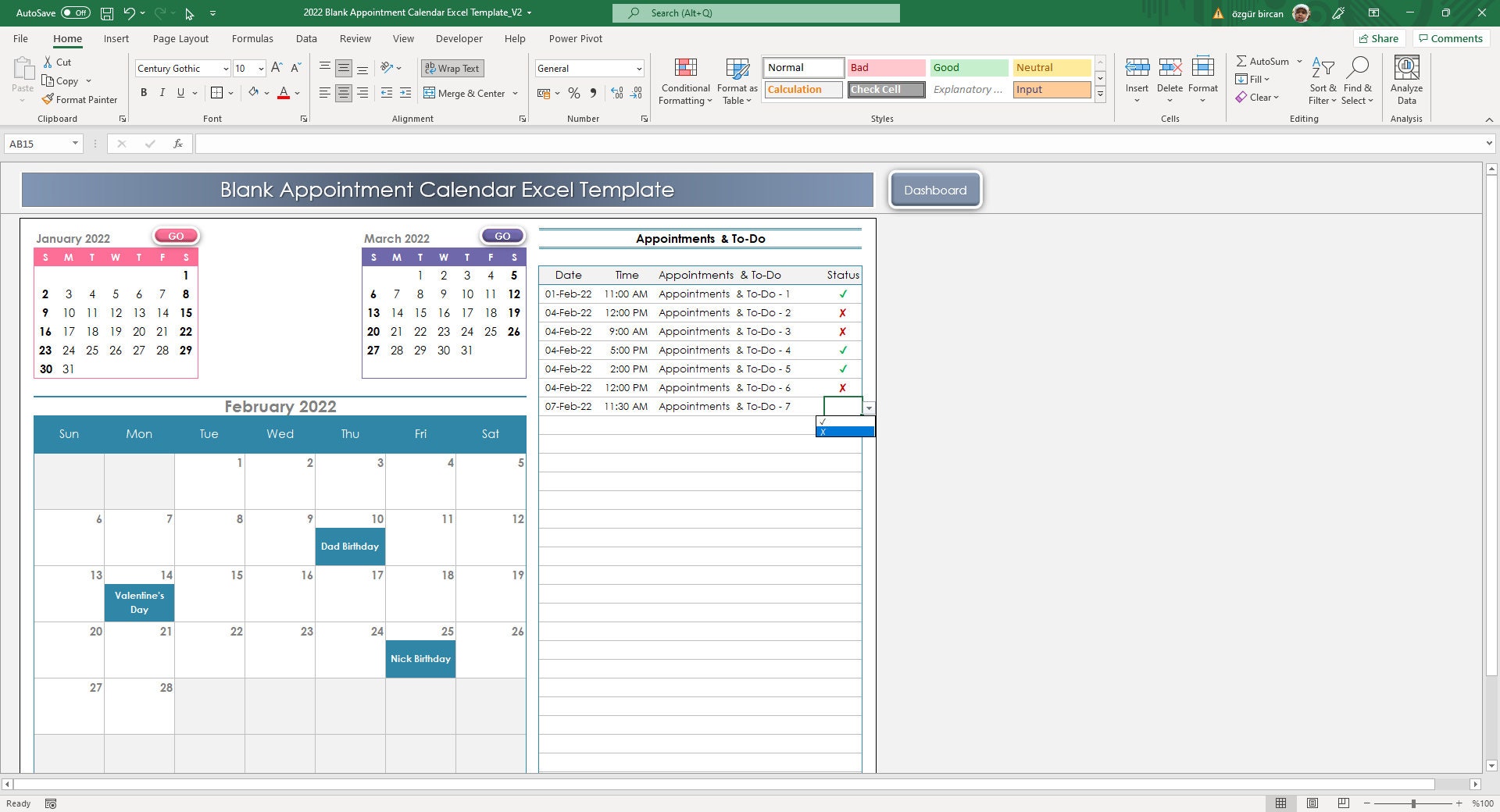 2023 Lege afsprakenkalender Excel-sjabloon Agenda Planner - Etsy Nederland