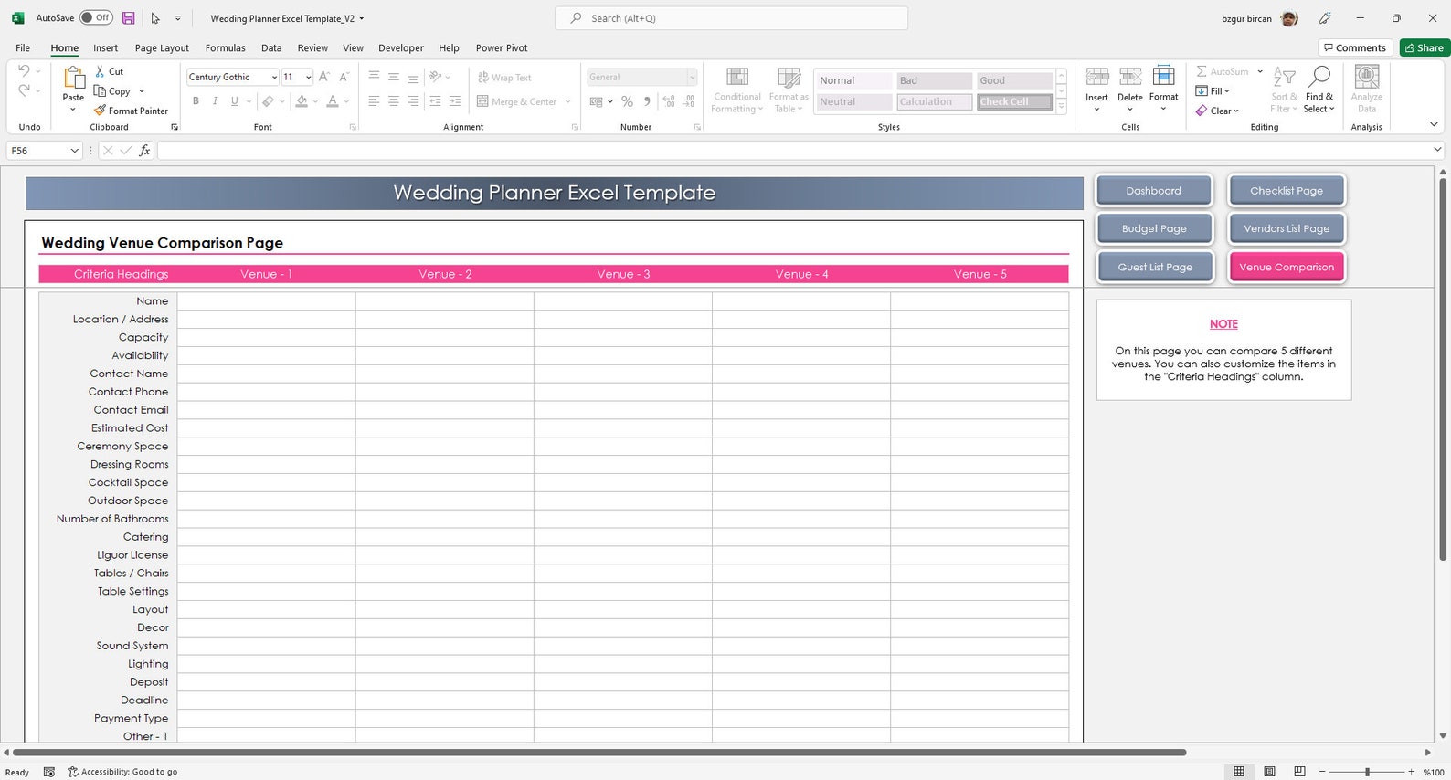 Wedding Planner Excel Template Wedding Planning Bundle Pack - Etsy