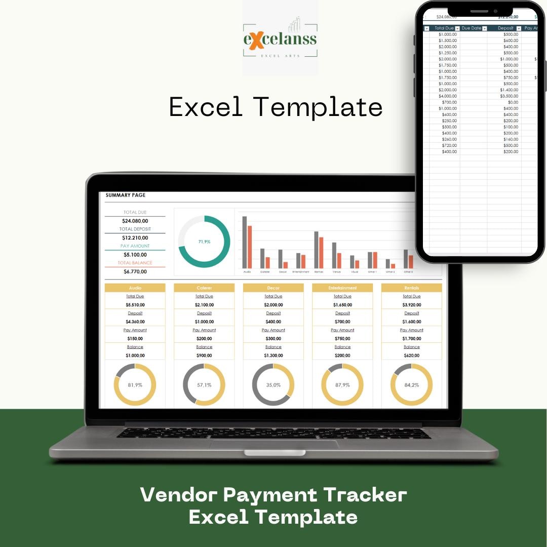Vendor Payment Tracker: Excel Template, Expense Manager (digital ...