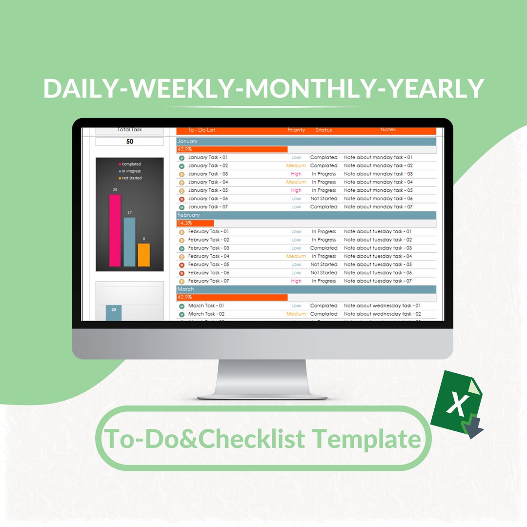 To-do List Daily, Weekly, Monthly, Yearly Daily, Weekly, Monthly ...