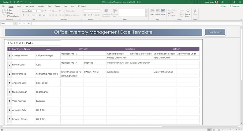 Office Inventory Management Excel Template Inventory | Etsy