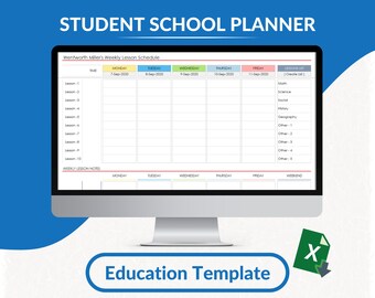 Student Planner Excel Spreadsheet - Etsy