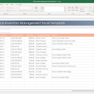 Office Inventory Management Excel Template: Supplies & Equipment ...