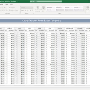Order Form Tracker Excel Template | Editable Order Tracker | Printable ...