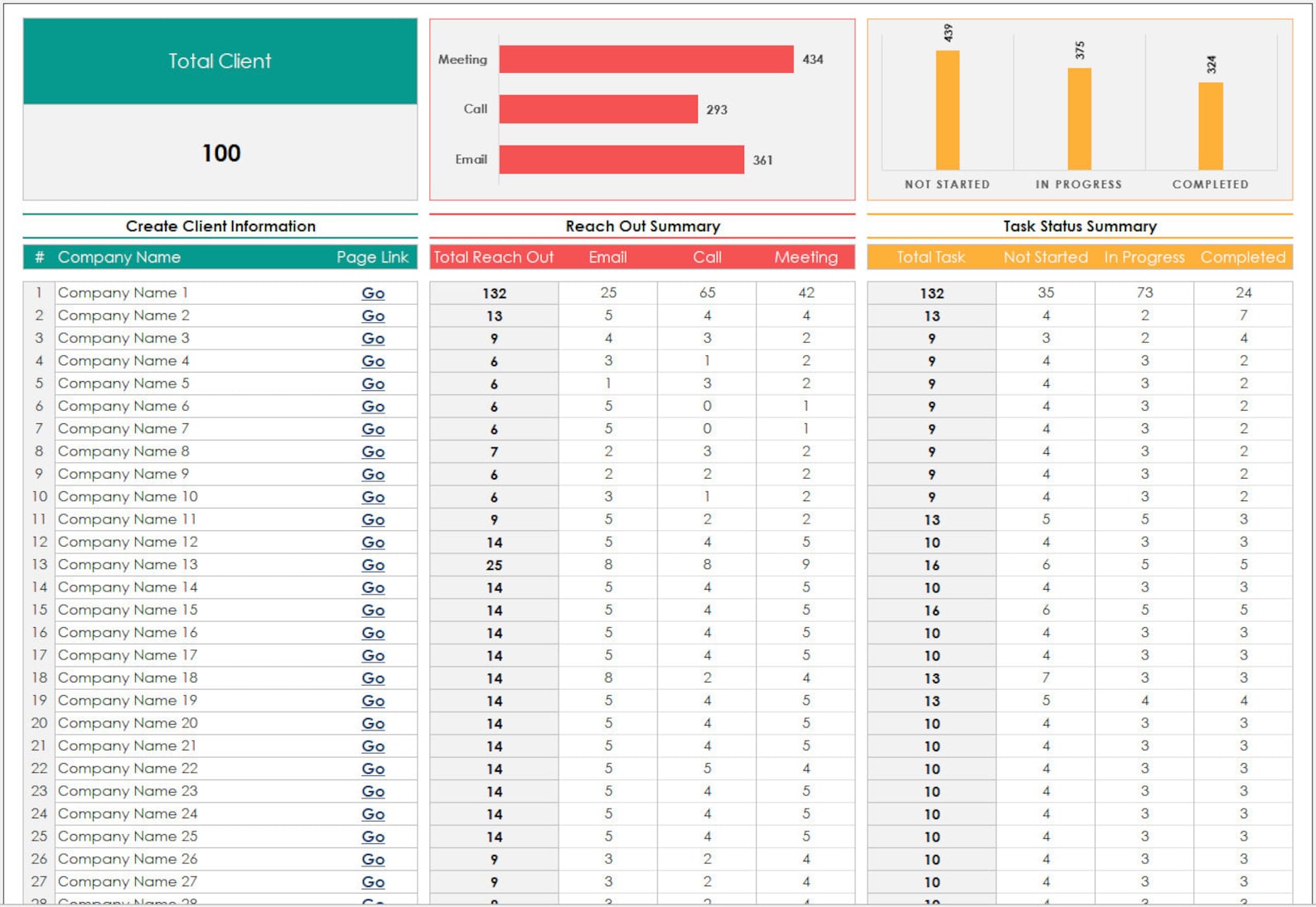 Client Tracker Excel Template Client Engagement Tracker - Etsy
