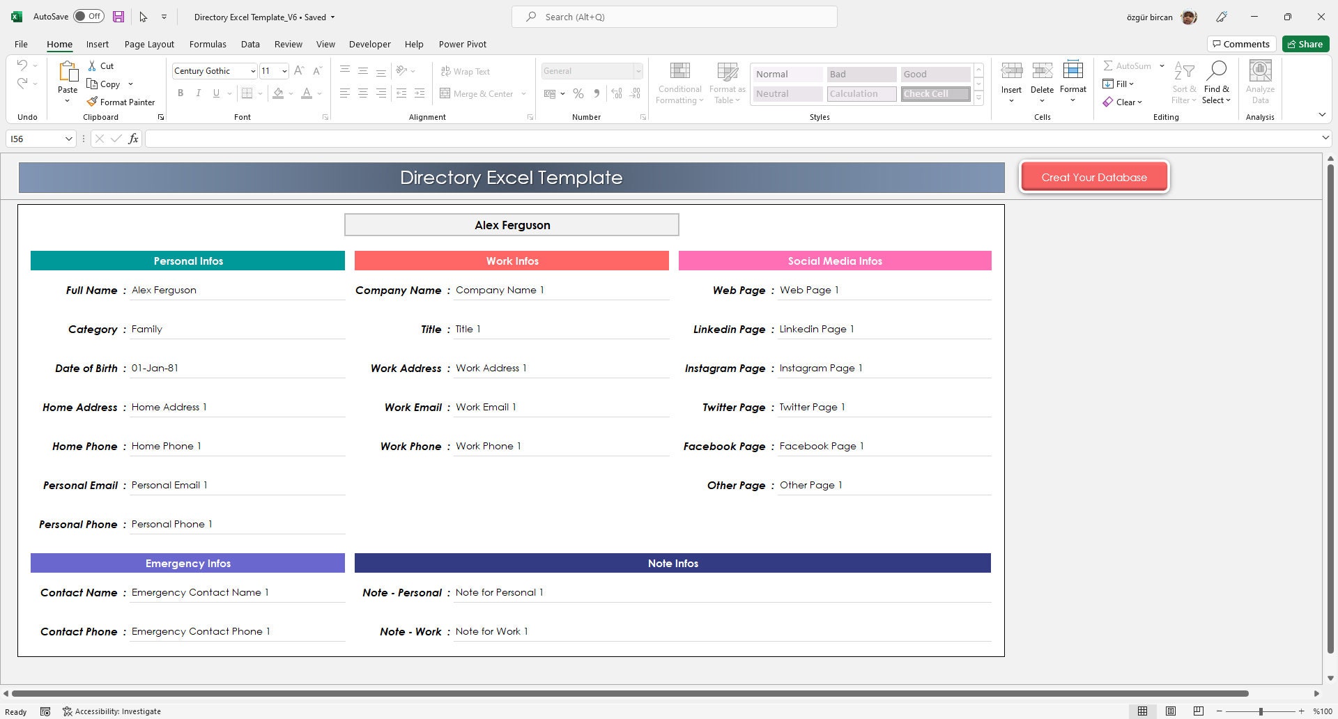 Contact List Template Excel