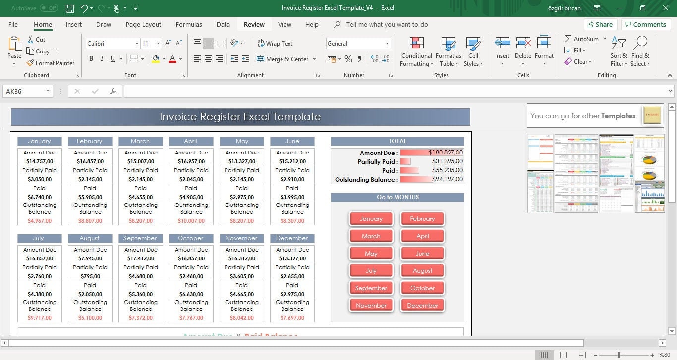 Invoice Register Excel Template Invoice Tracker Invoice - Etsy Australia