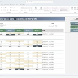 Vendor Scorecard Excel Template | Supplier Evaluation & Vendor ...