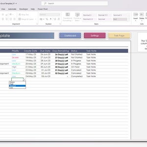 Personal Task Planner Excel Template: Task Dashboard (digital Download ...