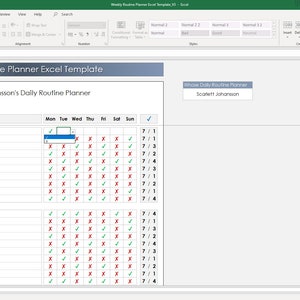 Daily, Weekly, Yearly Routine Planner Excel Template | Excel Planner ...