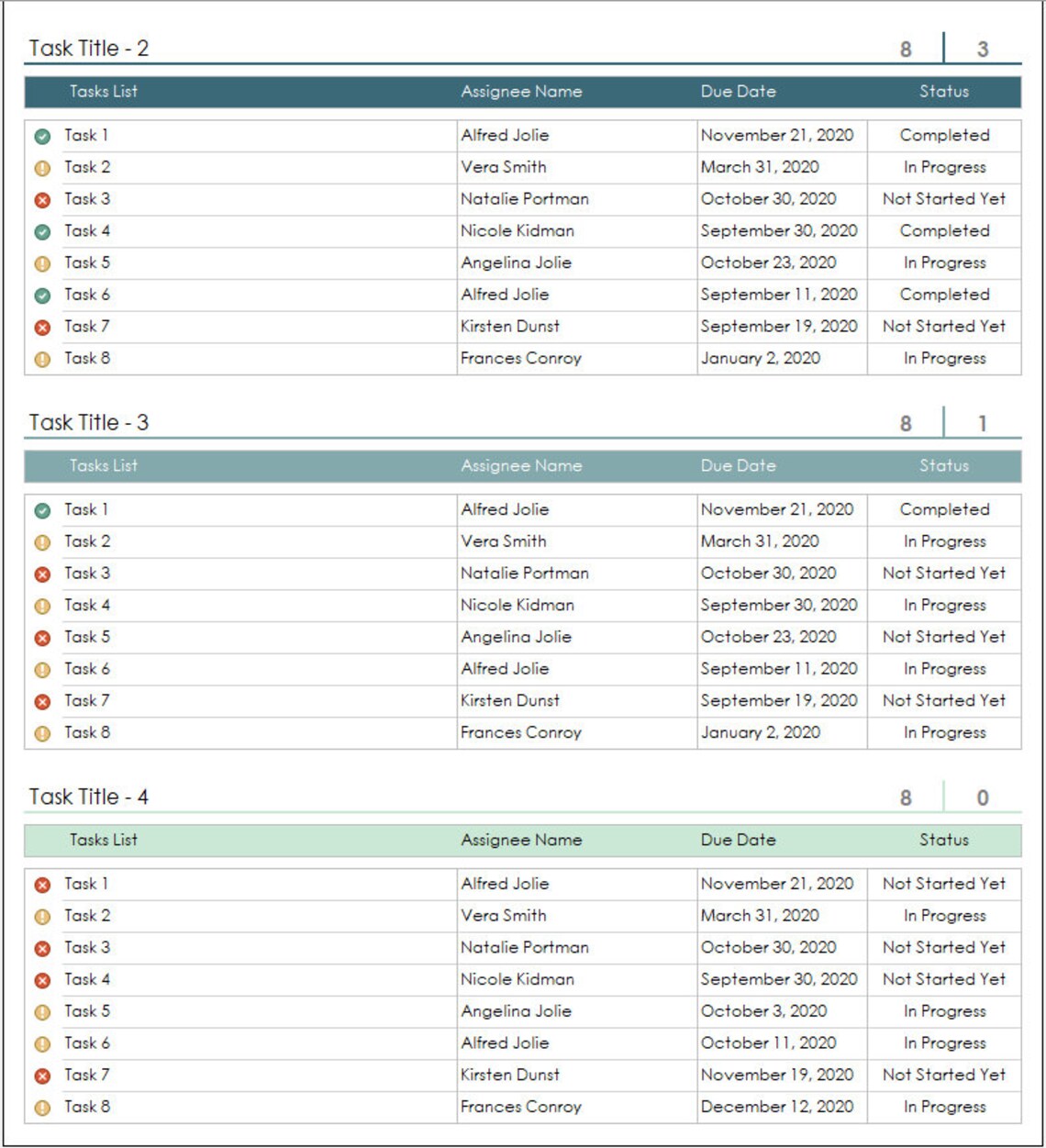 Team Goals & Objectives Excel Template: Track Team Targets, Tasks and ...