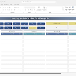 Monthly Activity Tracker Excel Template | Editable Activity Tracker ...