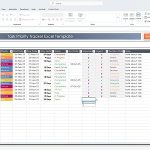 Task Priority Tracker Excel Template | Task Organizer & Priority ...