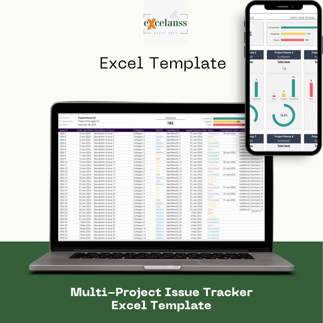 Multi-project Issue Tracker Excel Template: Bug Log (for 25 Projects ...