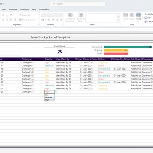 Multi Project Issue Tracker Excel Template | Comprehensive Issue ...