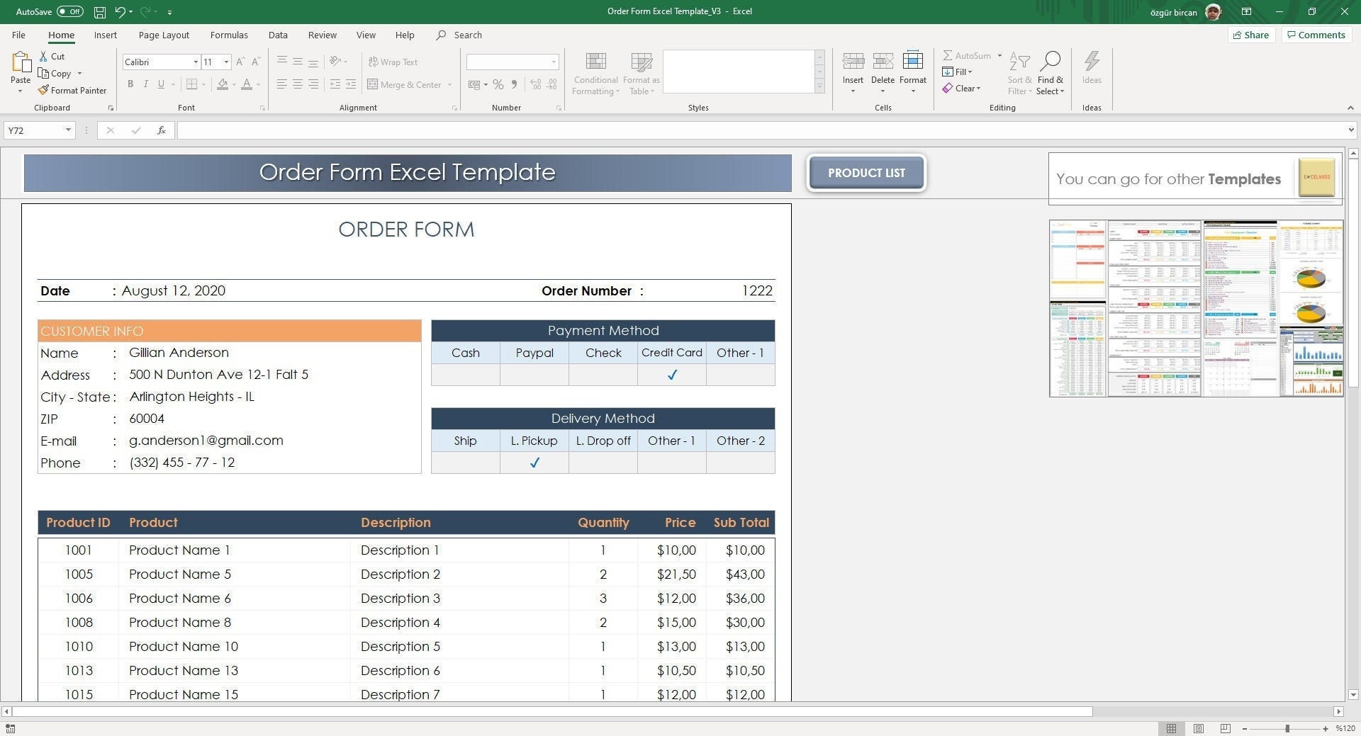 Order Form Excel Template: Sales & Purchase Tracker (printable ...