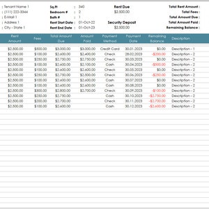 Landlord Rent Payment Tracker Excel Template: 100 Rental Units ...