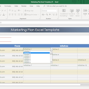 Marketing Plan Excel Template | Marketing Planner | Marketing Excel ...