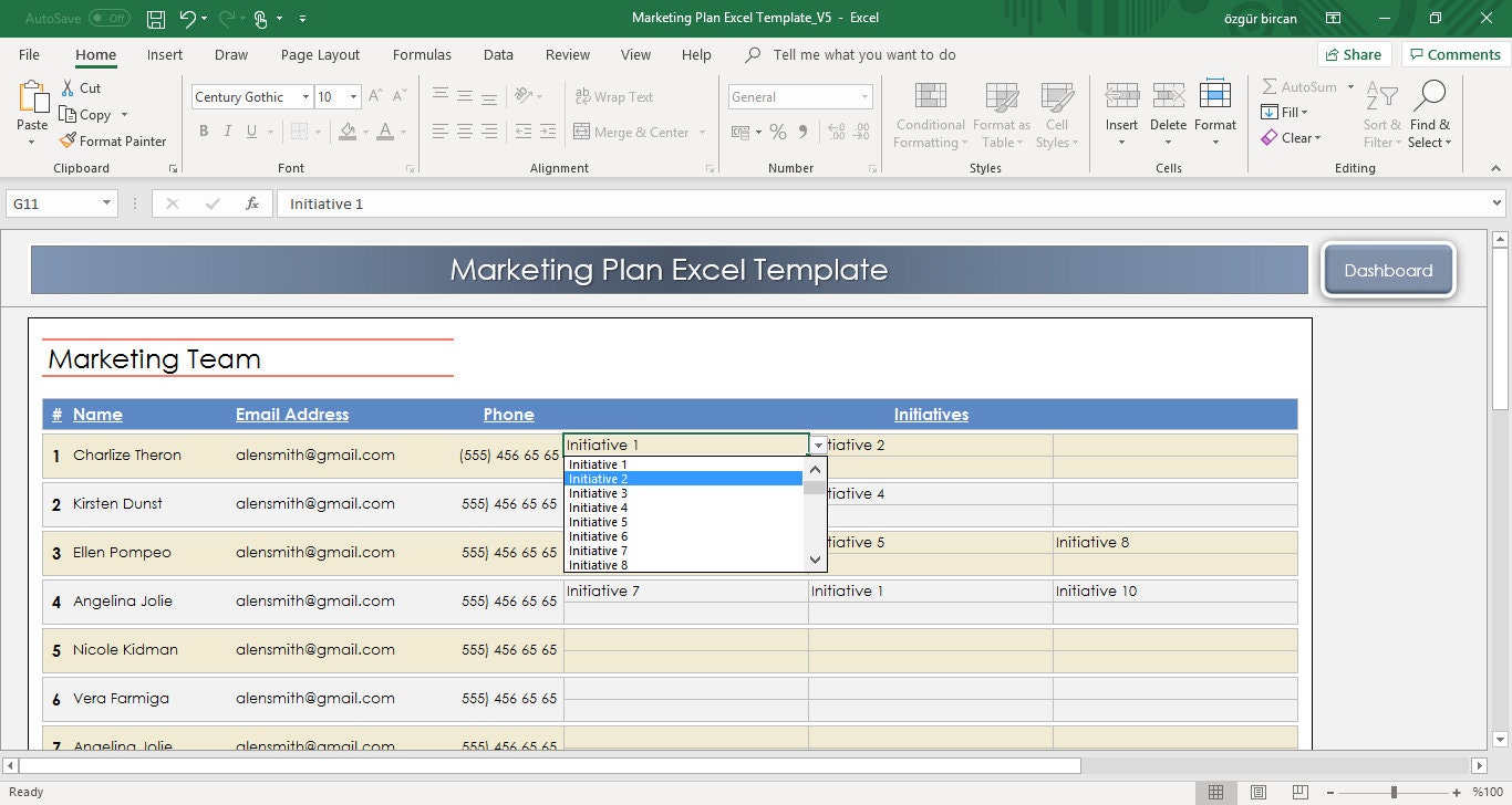 Marketing Plan Excel Template Marketing Planner Marketing | Etsy