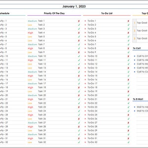 365 Days Planner Excel Template | Daily Planner For365 Days | Daily to ...