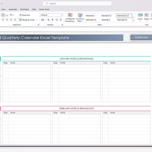Quarterly Calendar 2024 Excel Template Q4 2024 Planner Excel ...