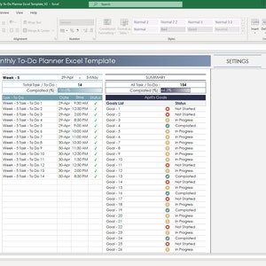 Monthly To-do Planner Excel Template Monthly Planner Spreadsheet ...