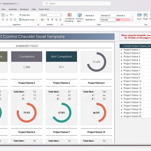Project Control Checklist Excel Template | Task Control Checklist ...