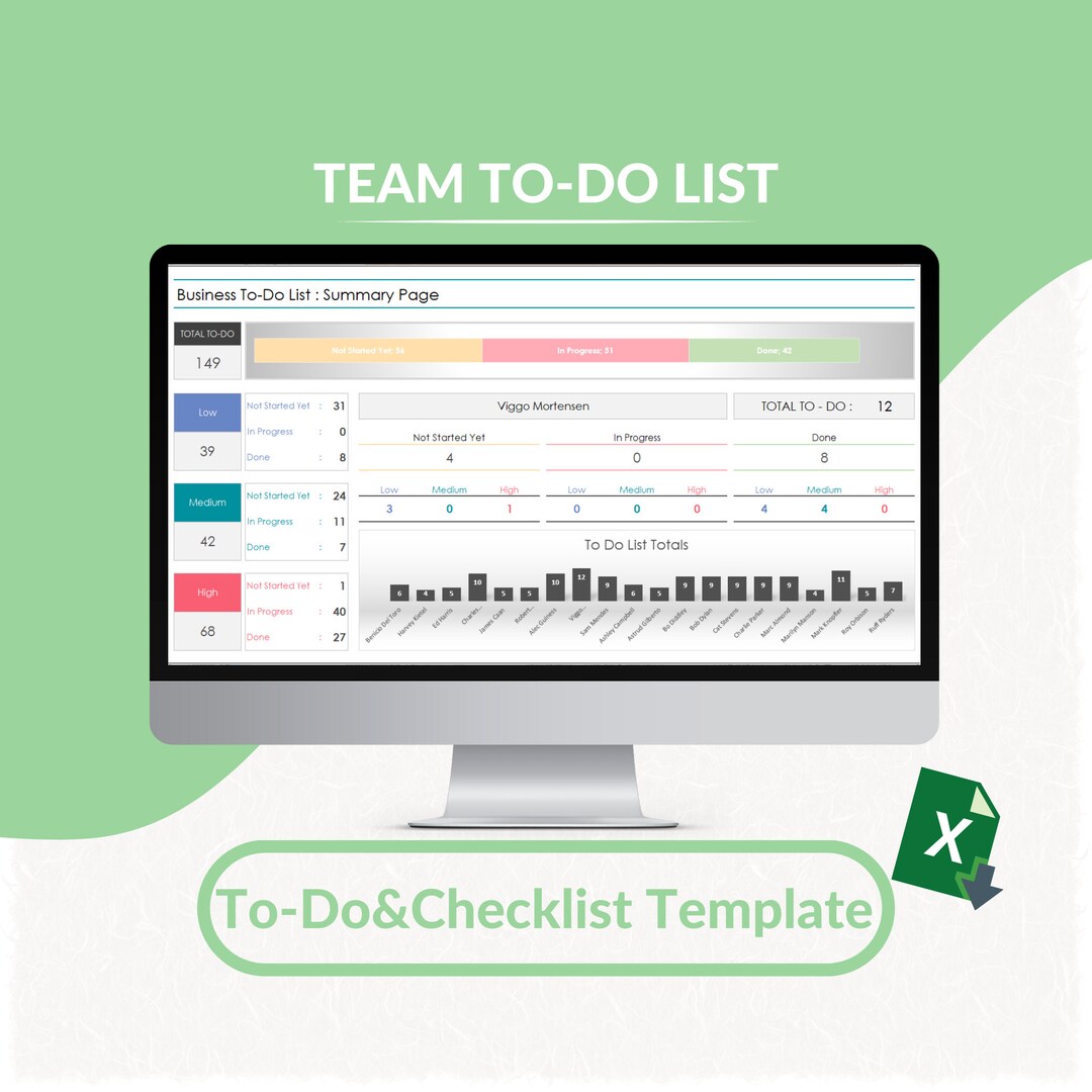 Team To-do List Excel Template: Business Task Tracker (printable) - Etsy