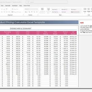 Product Pricing Calculator Excel Template: for 100 Products With Profit ...