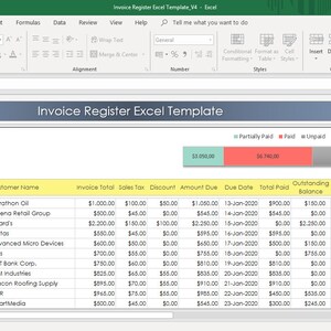 Invoice Register Tracker Excel Template: Editable Business Planner ...