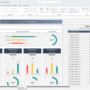 Multi Project Issue Tracker Excel Template | Comprehensive Issue ...