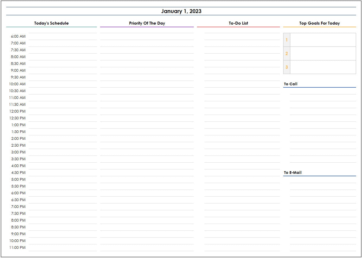 365 Days Planner Excel Template Daily Planner For365 Days - Etsy UK