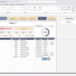 Project To-do List Excel Template – Task Tracker for 5 Projects With ...