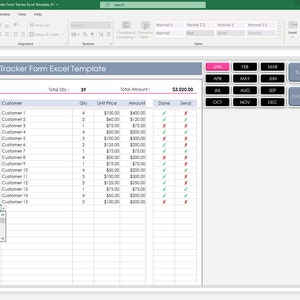Order Form Tracker: Editable Excel Template (printable) - Etsy UK
