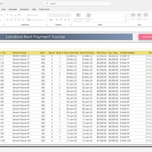 Landlord Rent Payment Tracker Excel Template: 100 Rental Units ...