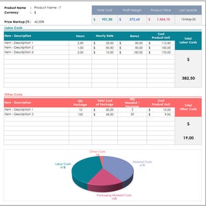 Product Pricing Calculator Excel Template: for 100 Products With Profit ...