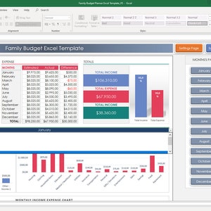 Family Budget Planner Excel Template Household Budget Tracker Budget ...