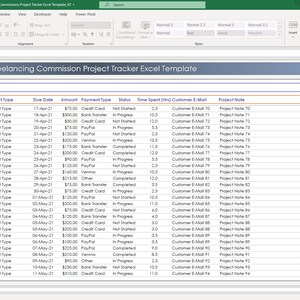 Freelancing Commissions Project Tracker Excel Template | Freelancer ...