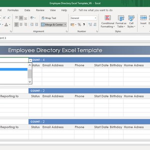 Employee Directory Excel Template: Business Organization Tracker ...