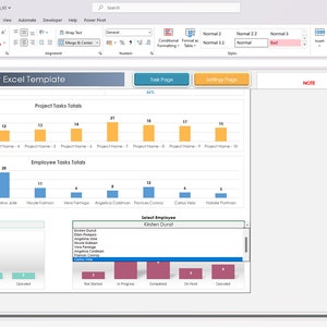 Employee Task List Excel Template | Project & Team Task Tracker ...