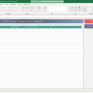 Work Order Tracker Excel Template Small Business Work Order - Etsy Canada