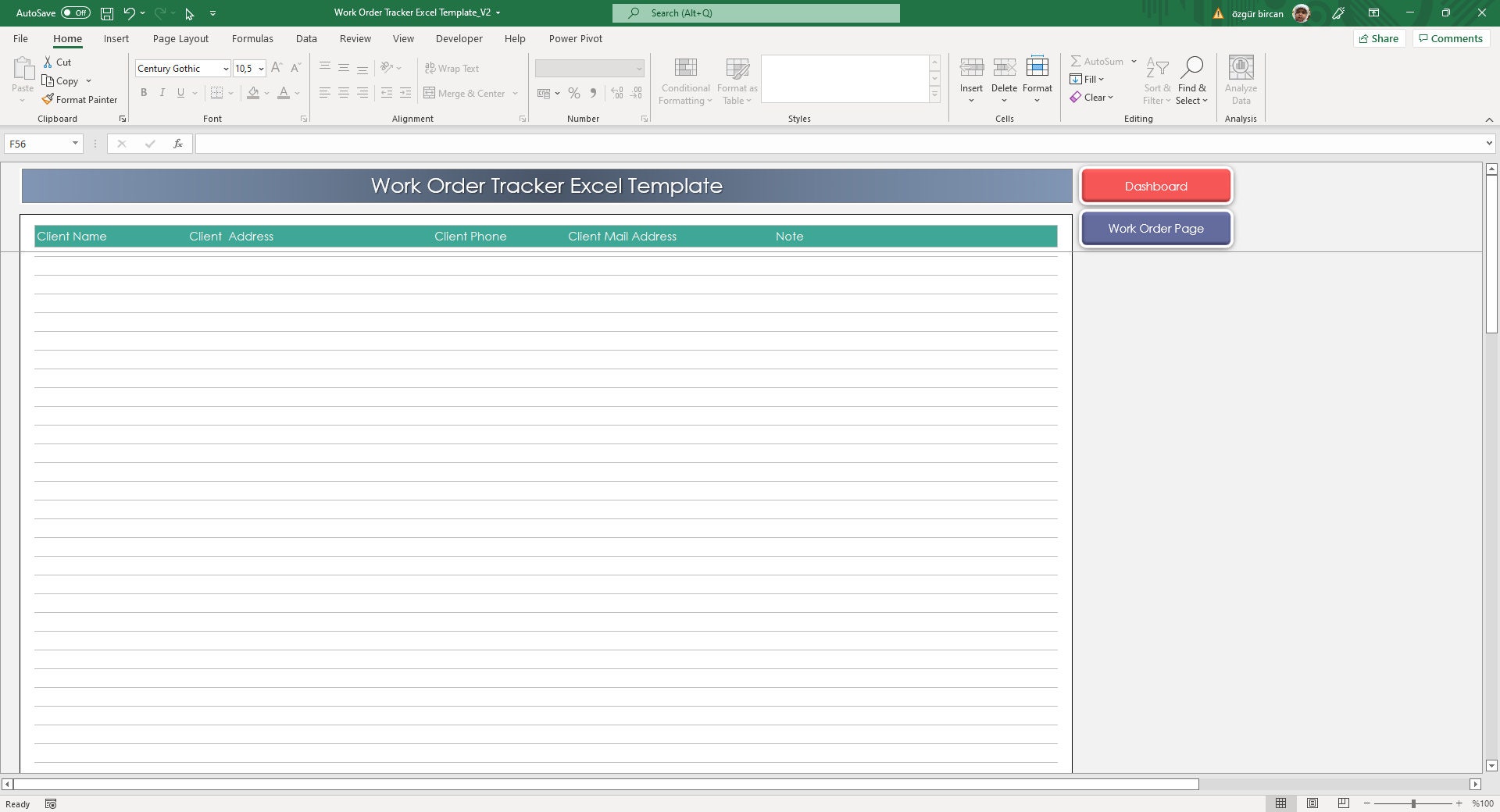 Work Order Tracker Excel Template Small Business Work Order - Etsy Canada