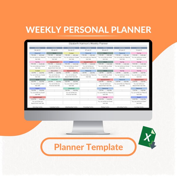 Excel Planner Template Digital Planner Bundle to Do List - Etsy Canada