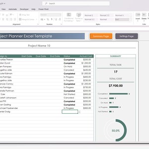 Multi Phase Project Planner Excel Template | Multi-stage Task Organizer ...